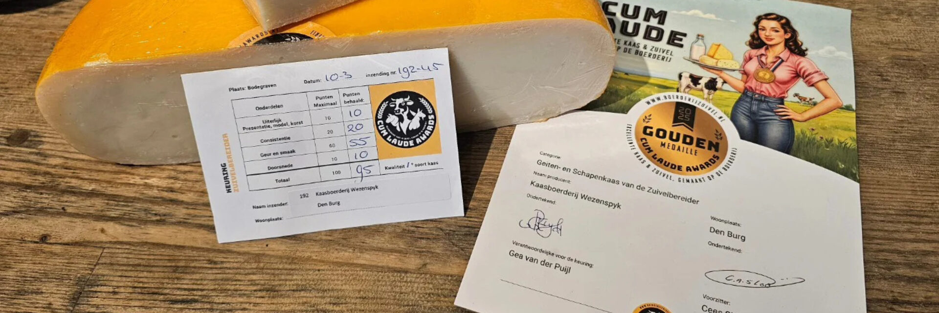 Cheese from Wezenspyk wins a prize | VVV Texel
